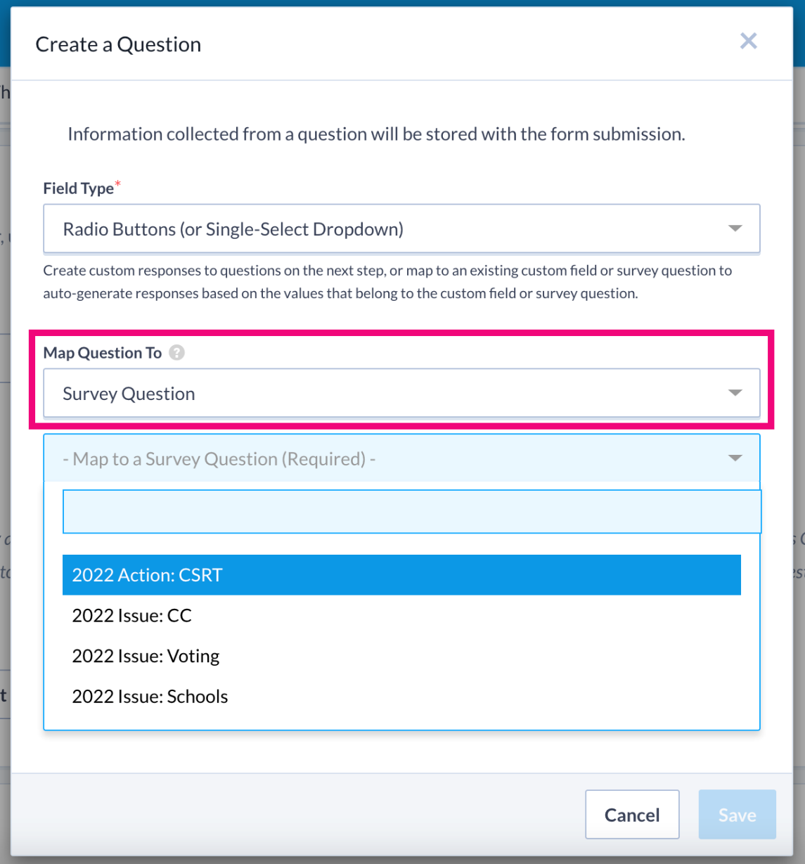 How to: Use Questions on Online Actions Forms