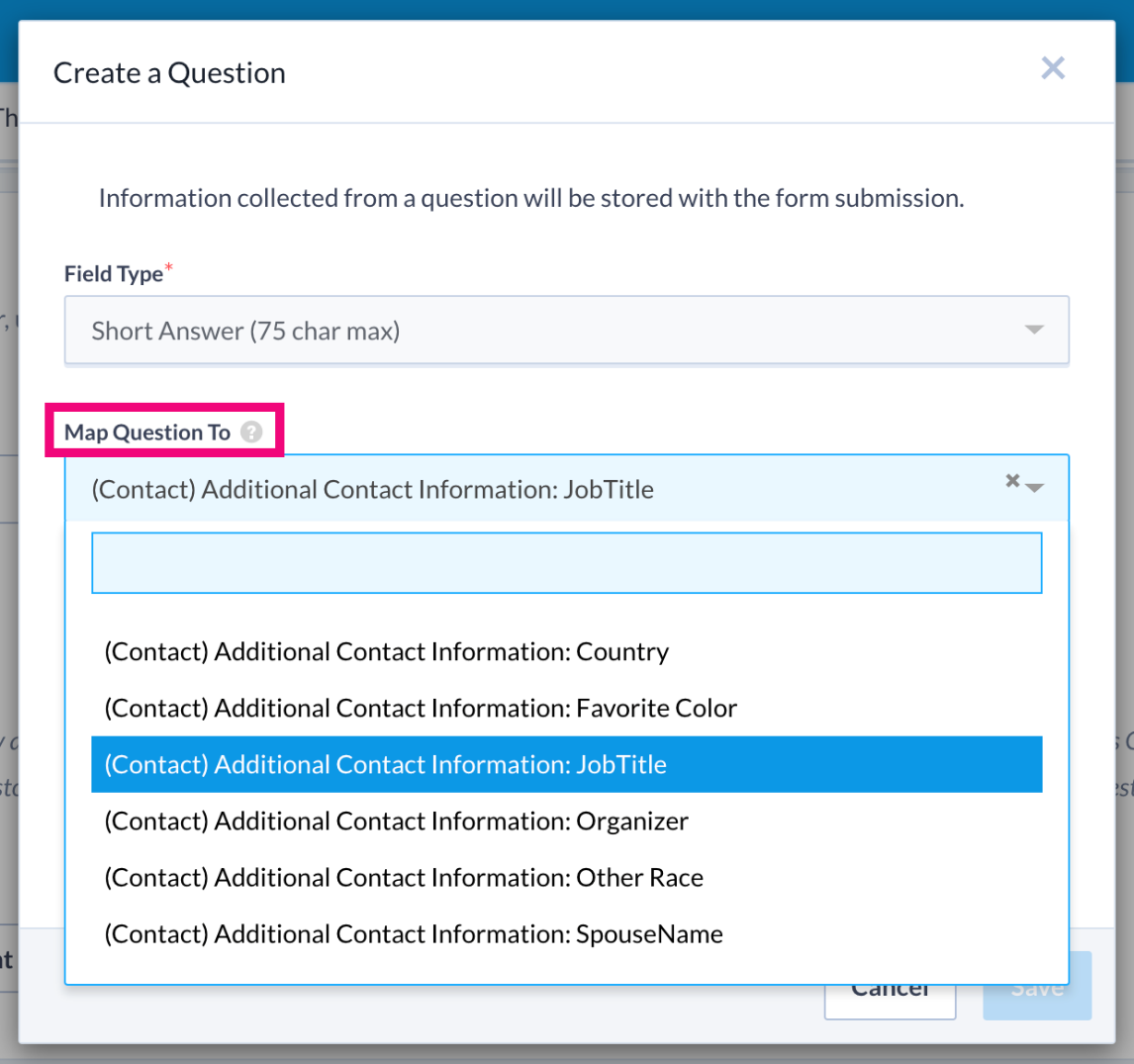 How to: Use Questions on Online Actions Forms