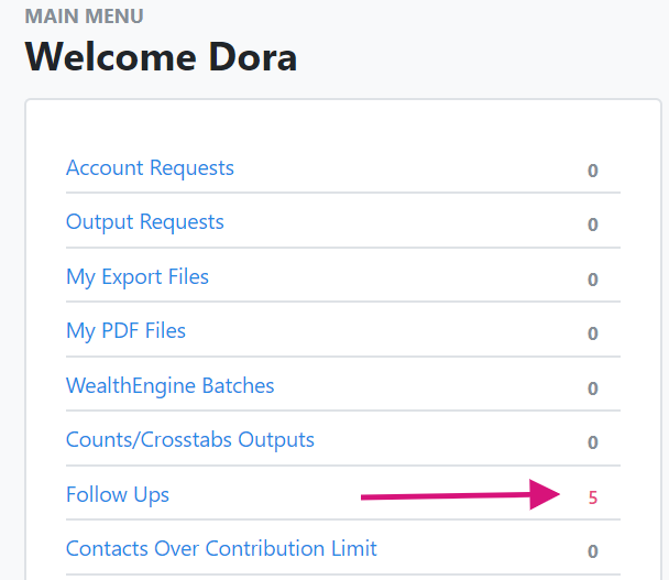 How to: Add and use contact Follow Ups