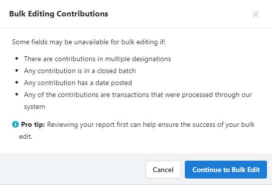 How to: Bulk edit contributions