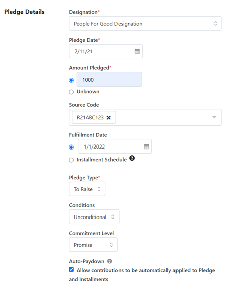 How to: Add and use Pledges