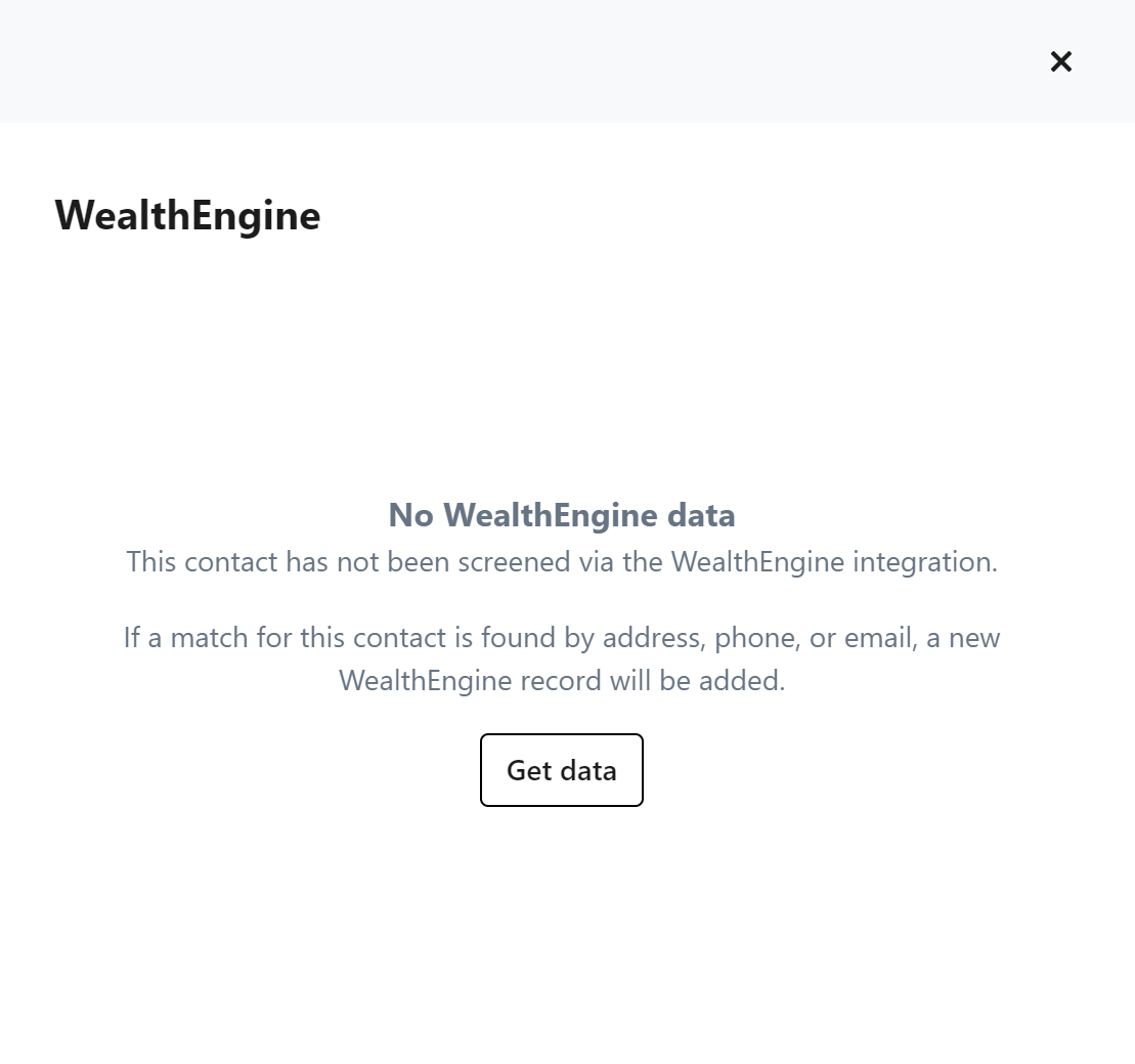 How to: Use the WealthEngine Integration