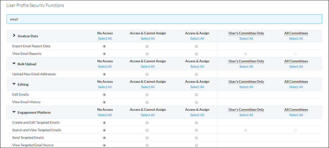 How to: Create or use User Profiles in EveryAction