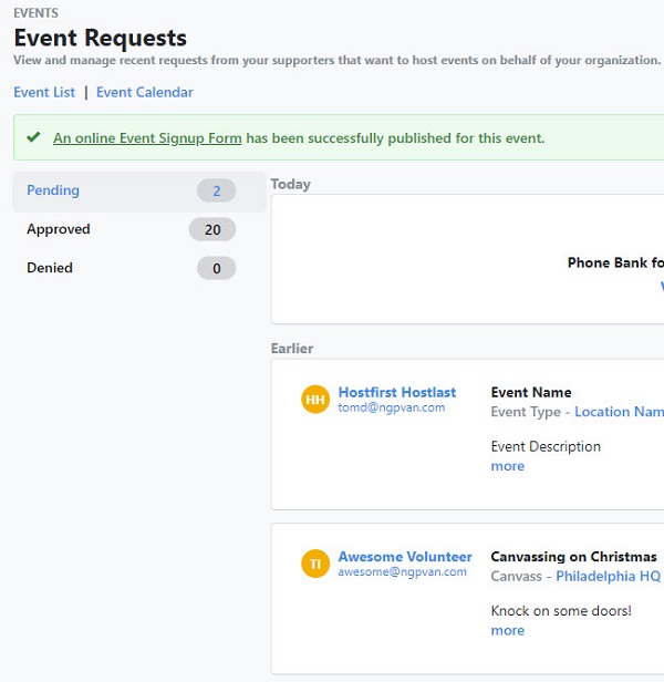 How to: Review, Approve, and Deny Event Requests