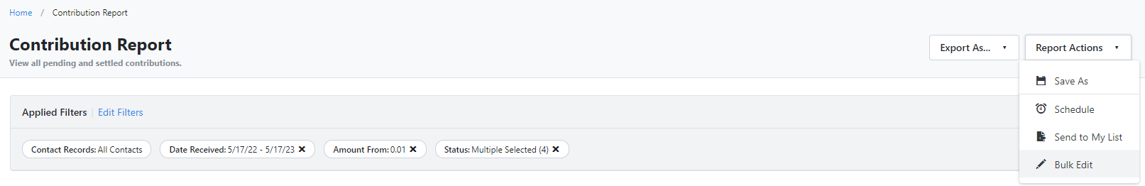 How to: Bulk edit contributions