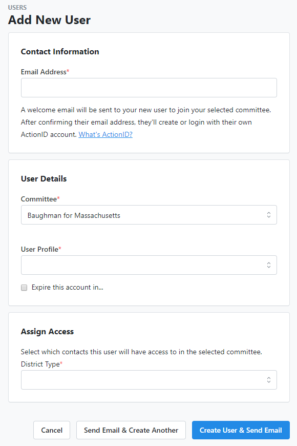 Creating User Accounts