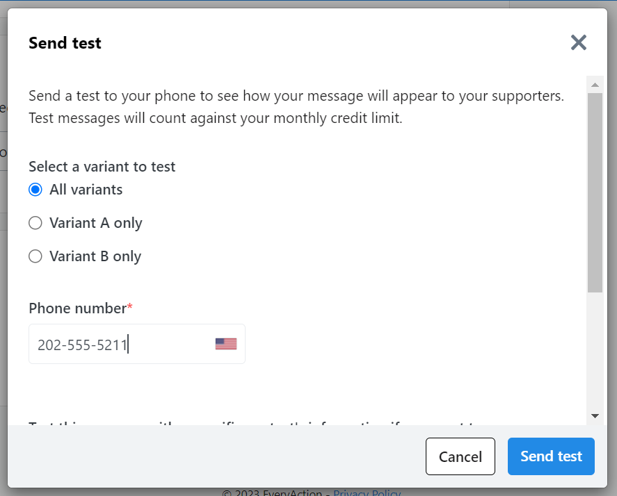 How to: Create and send A/B testing Mobile Messages