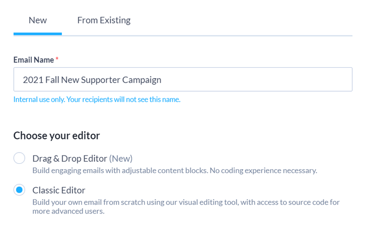 How to: Use the Classic editor to compose Targeted Emails