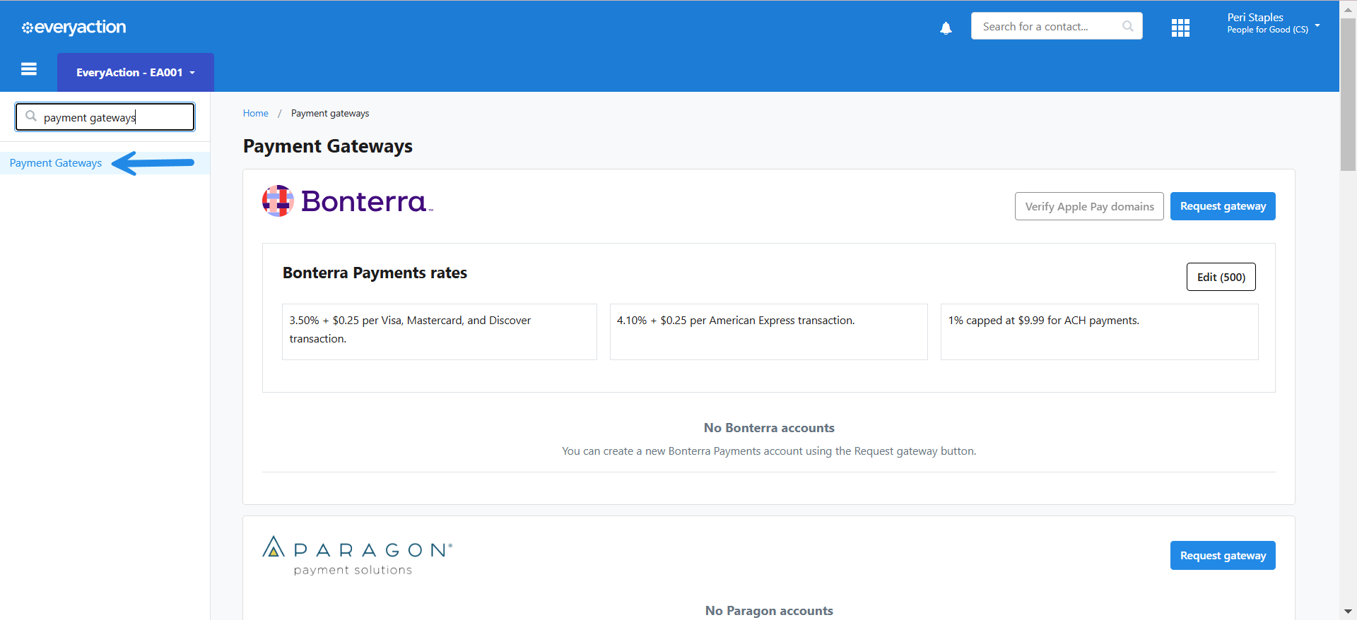 How do I enable CVV for my Bonterra Payments Gateway?