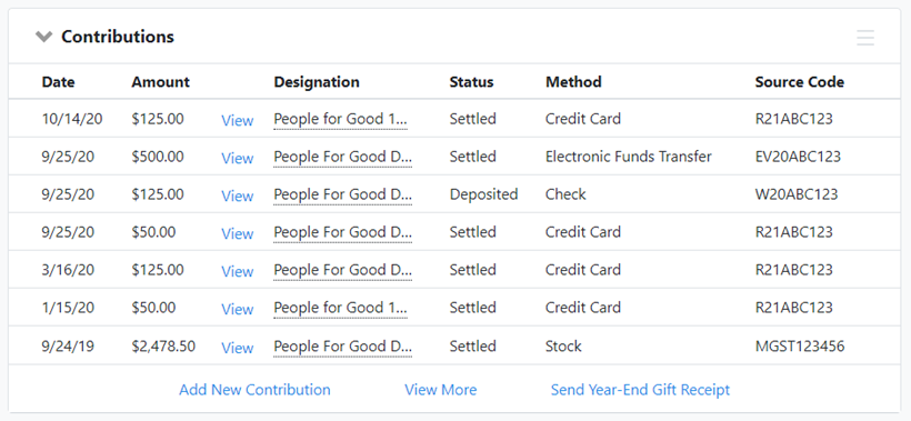 Understanding how to add and report on Contributions in EveryAction