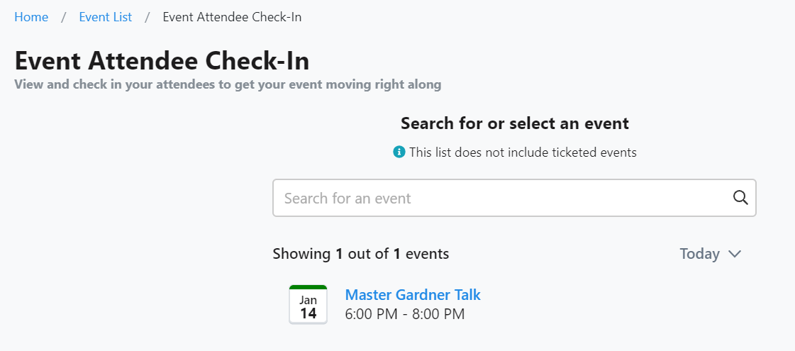 How to: Use Event Attendee Check-In for non-ticketed events
