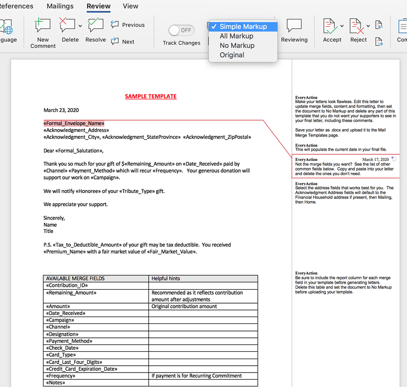 How to: Create Mail Merge Templates