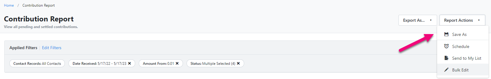 How to: Use the Contribution Report