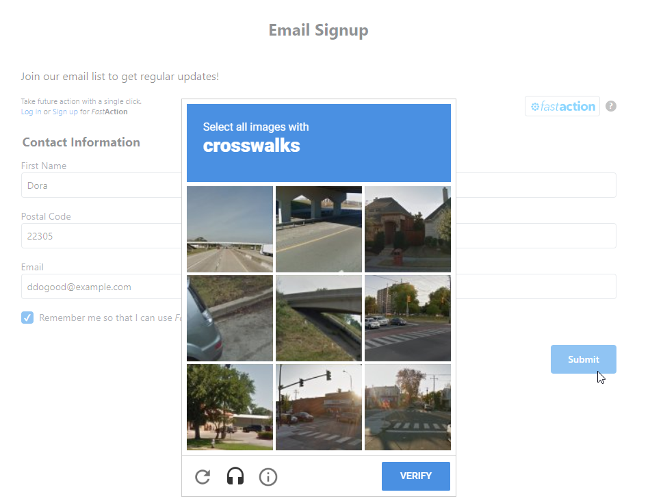 How to: Improve security on your Online Actions forms with CAPTCHA