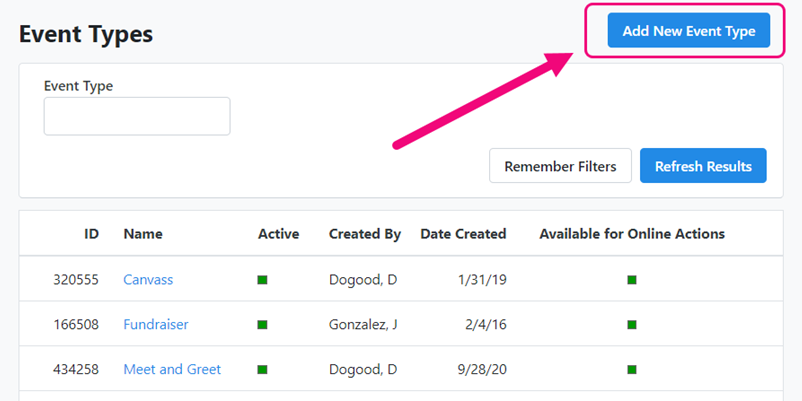 How to: Add Event Types, Event Roles, and Locations