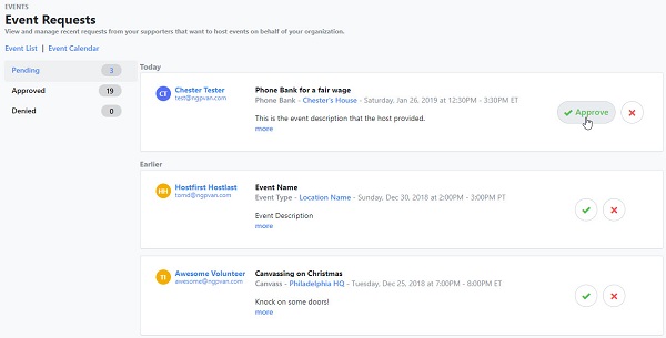 How to: Review, Approve, and Deny Event Requests