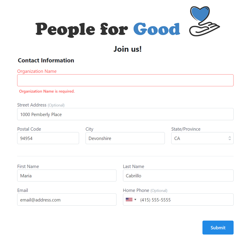 How to: Create forms to use for organization submissions