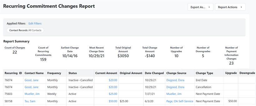 How to: Change or end a recurring commitment