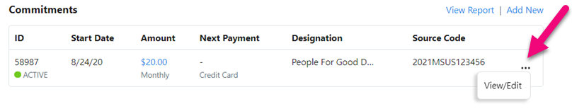 Understanding monitoring payments on recurring commitments
